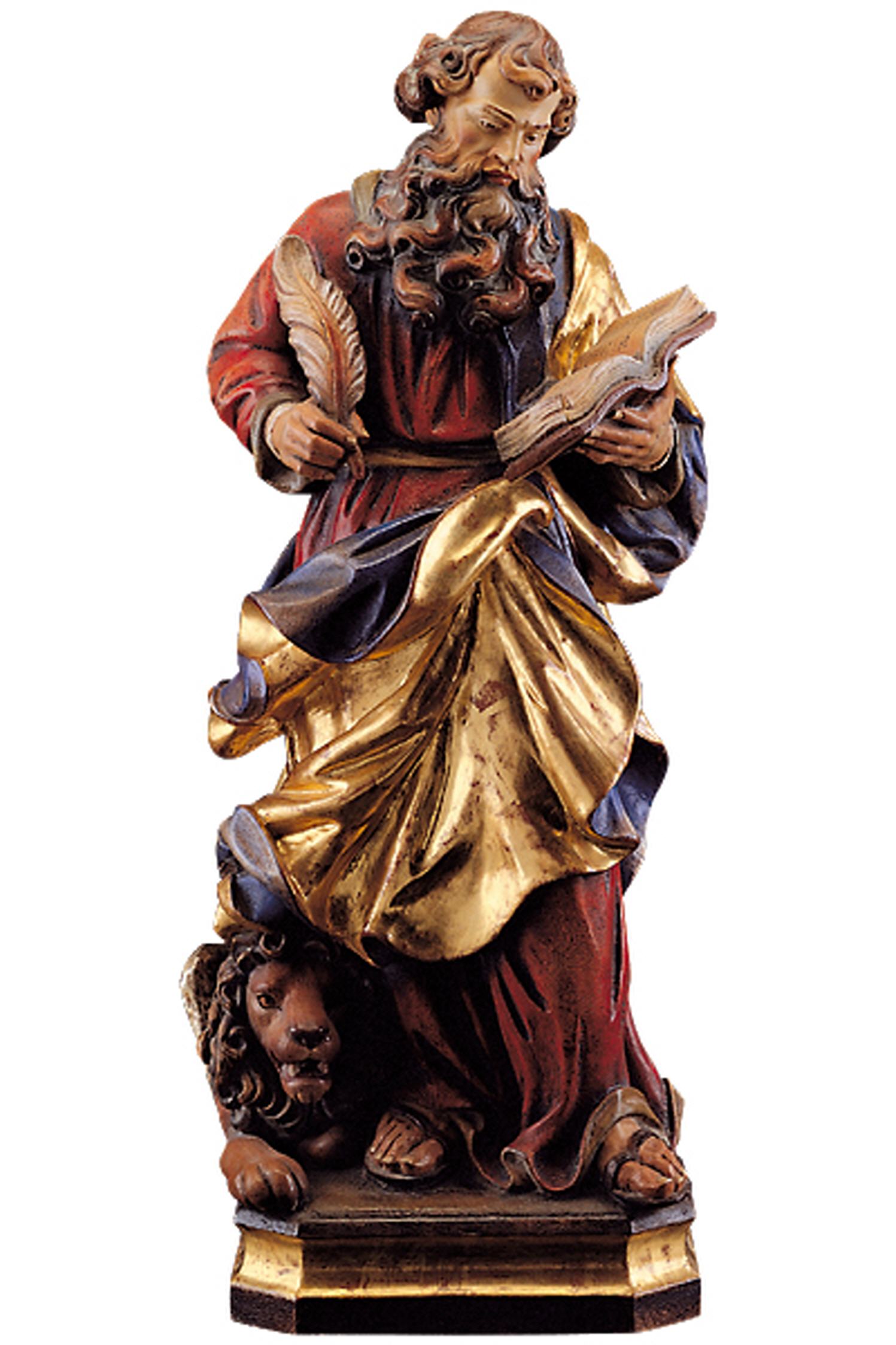 Hl. Markus geschnitzt, Hl. Markus Heiligenfigur, Hl. Markus holzschnitzerei