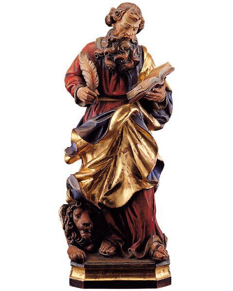 Hl. Markus Evangelist Holzfigur kaufen – Evangelist mit Löwe ...
